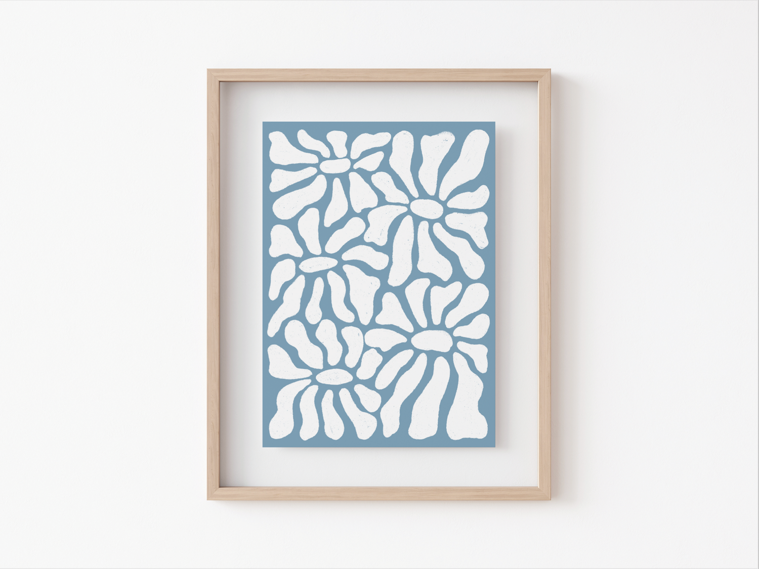 Blue Groovy Flower Design Print – The Fourth