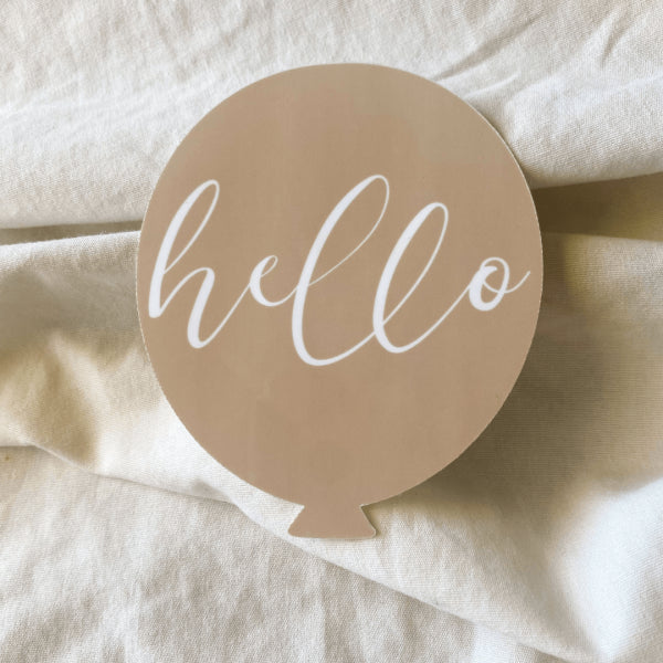 Hello Balloon Sticker in Brown/Neutral – The Fourth