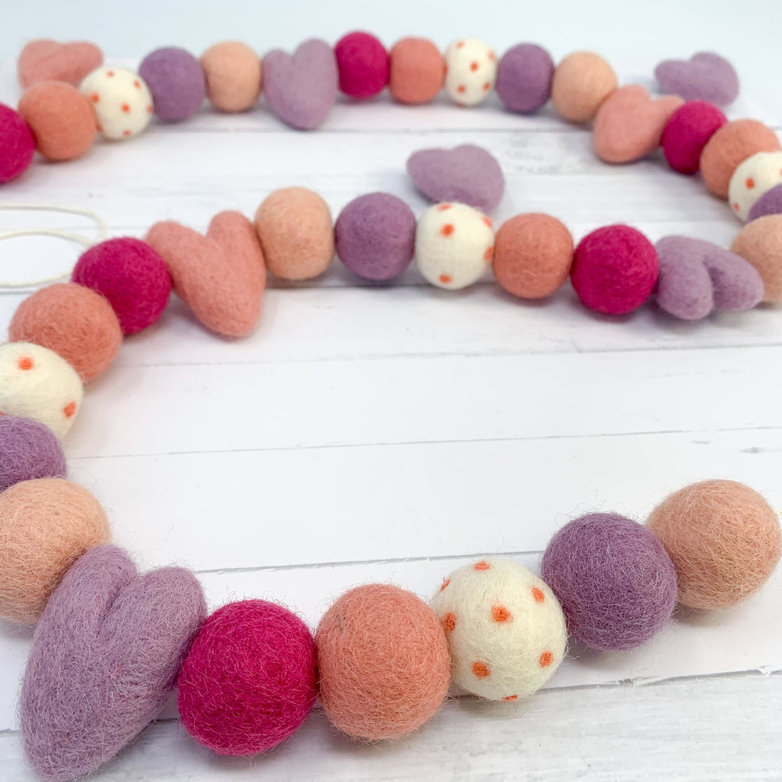 Purple, Pink & Mauve Heart Garland – The Fourth